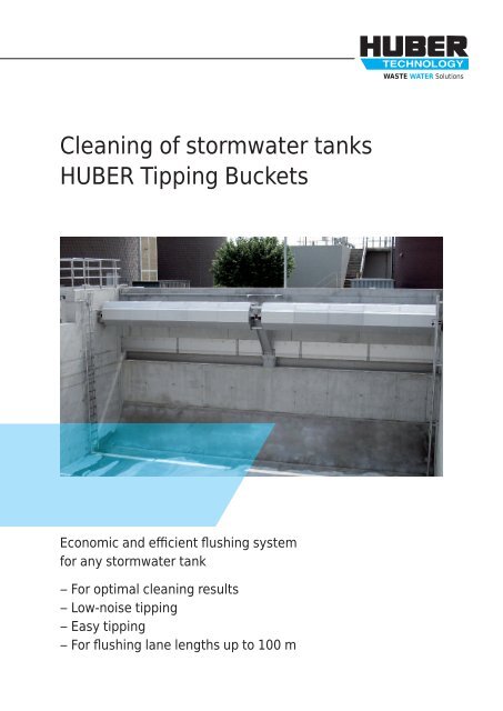 Cleaning of stormwater tanks - HUBER Tipping Buckets