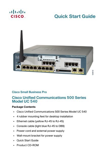 Quick Start Guide for the Cisco Unified Communications 500 Series ...