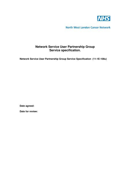 Network Service User Partnership Group Service ... - Nwlcn.nhs.uk