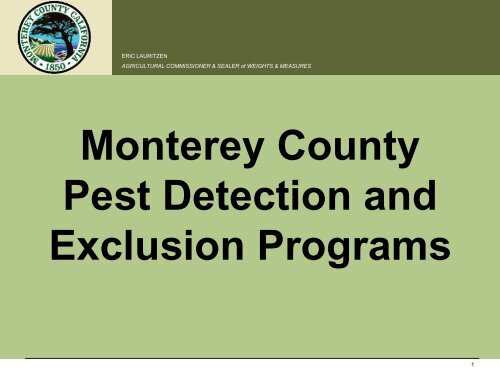 Monterey County Pest Detection and Exclusion Programs