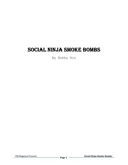 social ninja smoke bombs social ninja smoke bombs - TSB Magazine