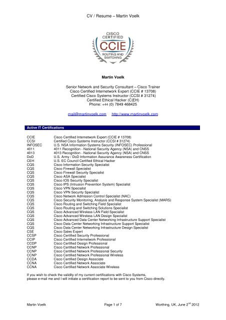 Cisco Ccna Logo For Resume