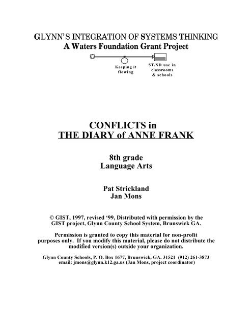 CONFLICTS in THE DIARY of ANNE FRANK