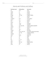 Scientific Root Words, Prefixes, And Suffixes - BiologyJunction