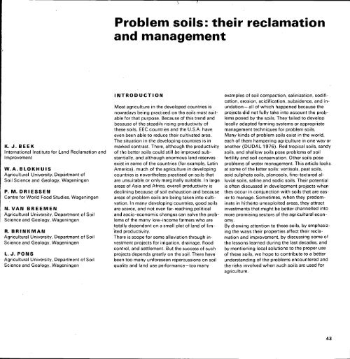 Problem soils: their reclamation and management - ROOT of content