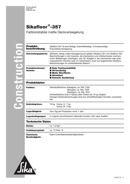 Technisches Datenblatt