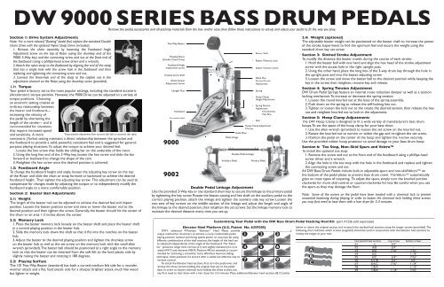 DW 9000 SERIES BASS DRUM PEDALS - Drum Workshop