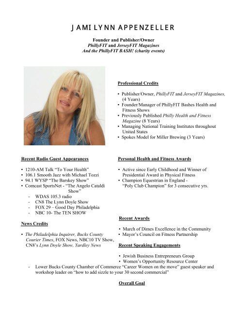 JAMI LYNN APPENZELLER - PhillyFIT Magazine