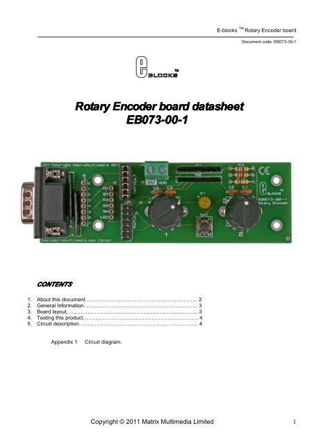 Rotary Encoder board datasheet Rotary Encoder board datasheet ...