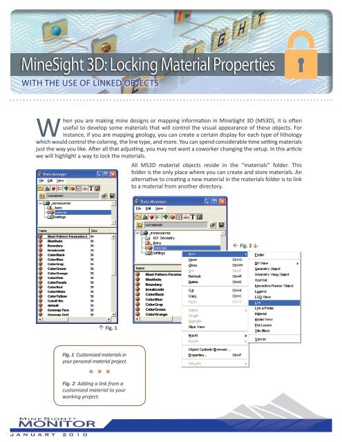 MineSight 3D: Locking Material Properties - Mintec, Inc.