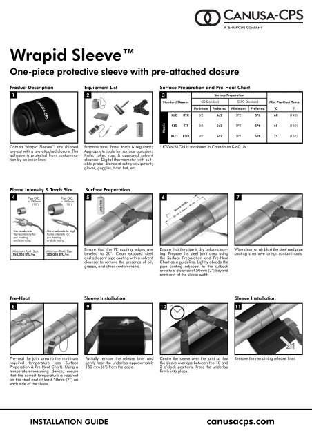 Wrapid Sleeveâ ¢ - Canusa-CPS