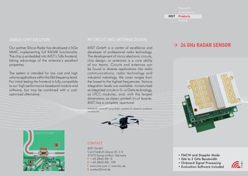 24 GHz RADAR SENSOR - IMST GmbH