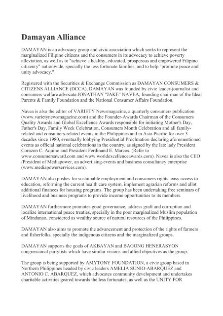 Damayan Alliance - Philippine Culture