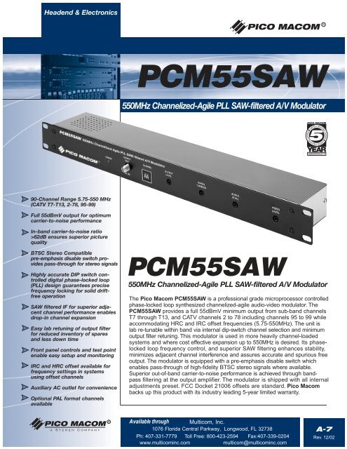 PCM55SAW - Multicom