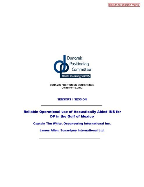 Paper - Dynamic Positioning Committee of the MTS