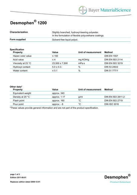Desmophen 1200 Desmophen