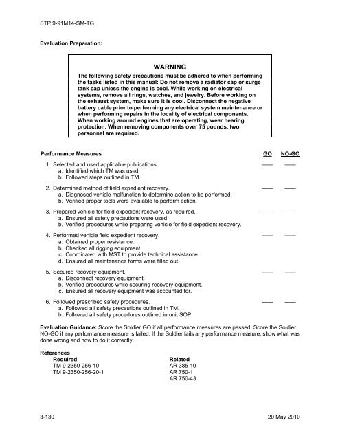 STP 9-91M14-SM-TG Evaluat