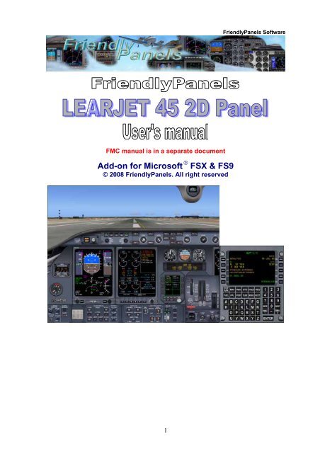 Learjet 45 FS9/X - FriendlyPanels