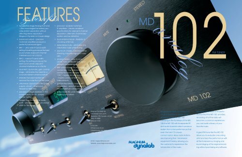 MD102 Tuner brochure06/99 - Magnum Dynalab