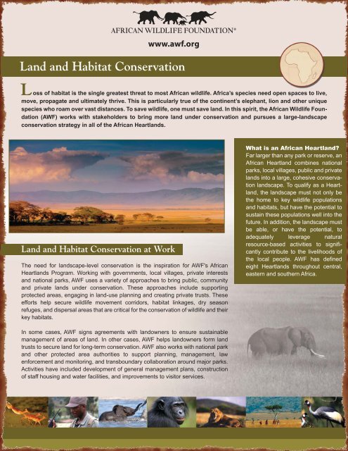 Land and Habitat Conservation - African Wildlife Foundation