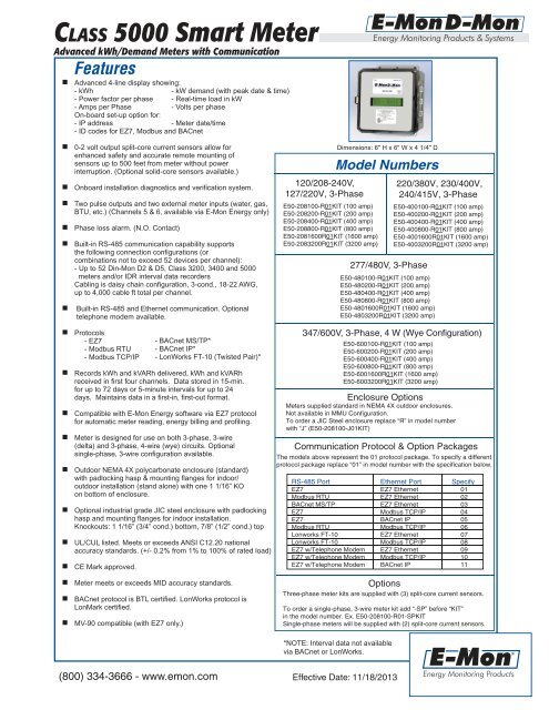 CLASS 5000 Smart Meter - E-Mon