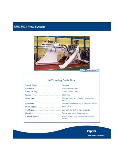 MD3 Plow standard specs for reports - SubCom