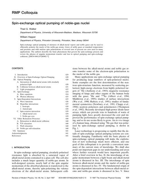 Spin-exchange optical pumping of noble-gas nuclei - Triangle ...