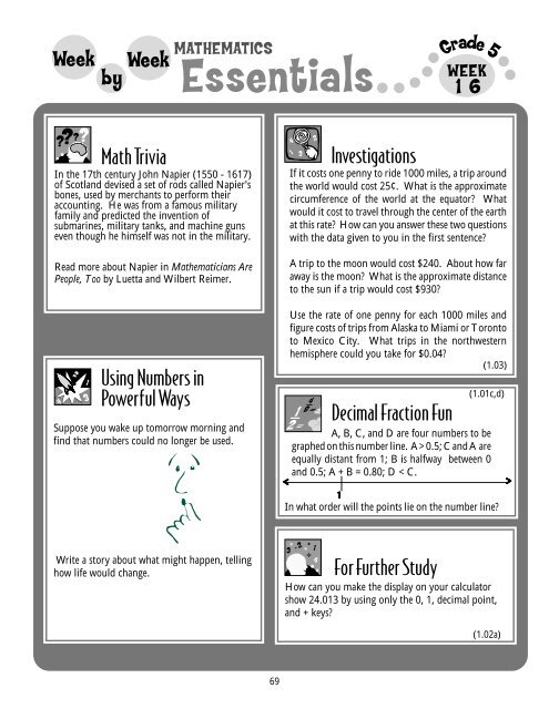 Weeks 16-18 - Mathematics