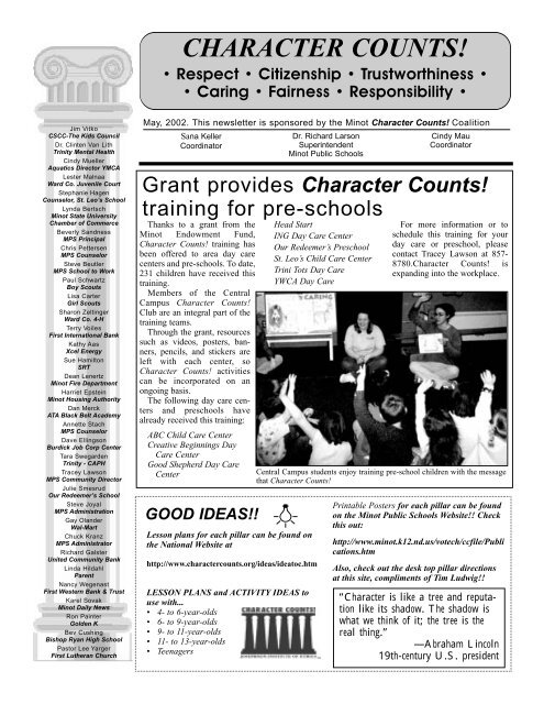 CHARACTER COUNTS! - Minot Public Schools