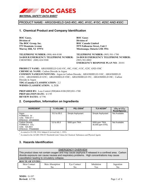 boc argoshield gas - Multi-Craft Contractors, Inc.