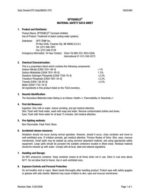 OptiShield Corrosion Inhibitor - Multi-Craft Contractors, Inc.
