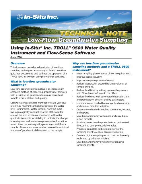 TN: Low-Flow Groundwater Sampling - Waterra-In-Situ