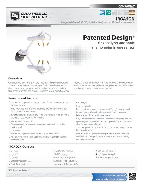 IRGASON Integrated CO2 and H2O Open-Path Gas Analyzer and ...