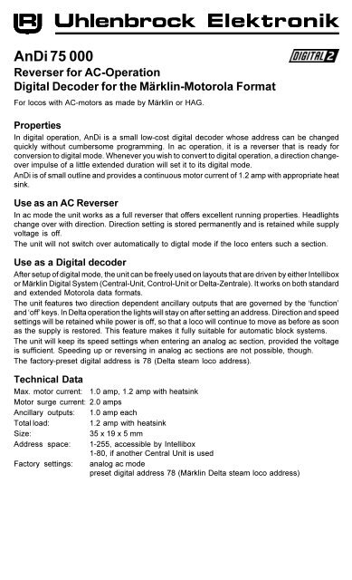 description - Uhlenbrock