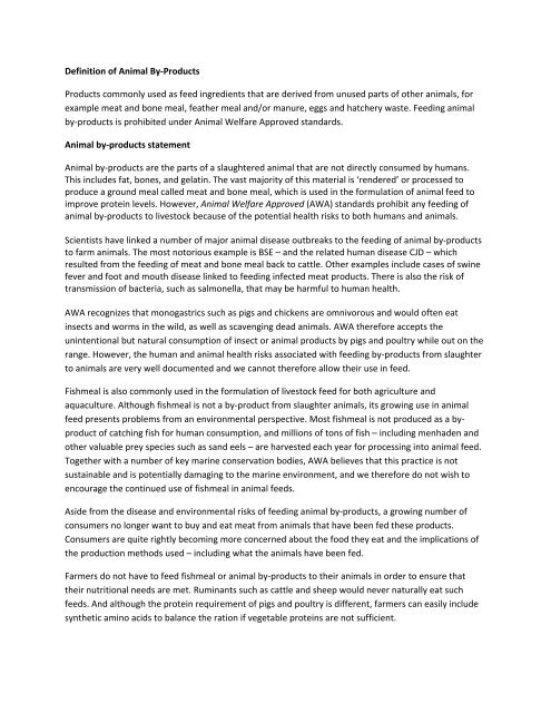 PDF Version of Animal By-Products Statement - Animal Welfare ...