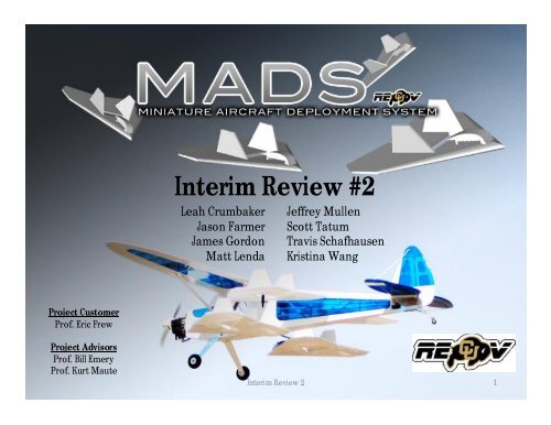 IR2 - Aerospace Engineering Sciences Senior Design Projects