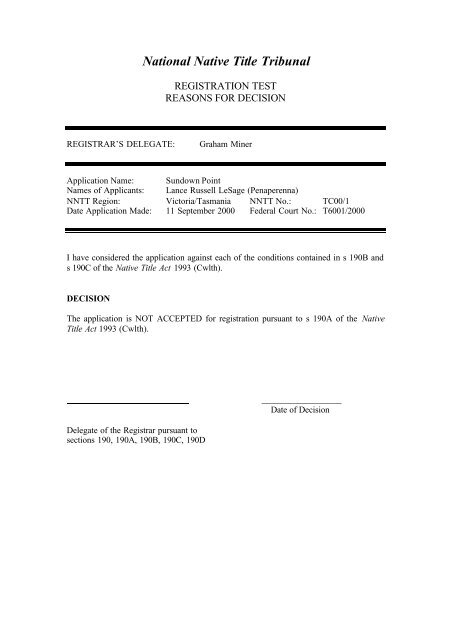 National Native Title Tribunal