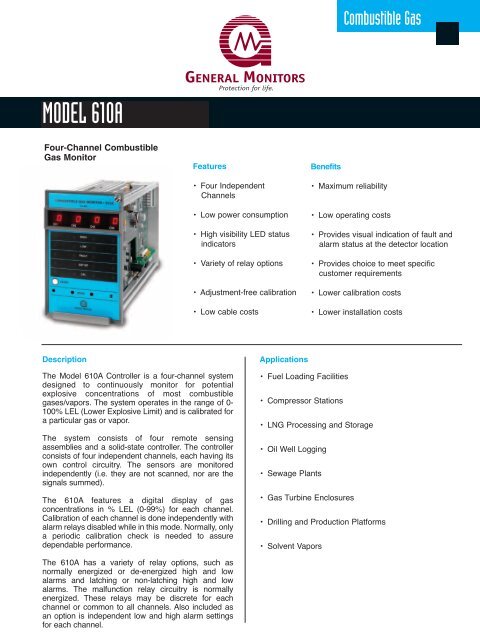 Model 610A Combustible Gas Monitor - Simark Controls