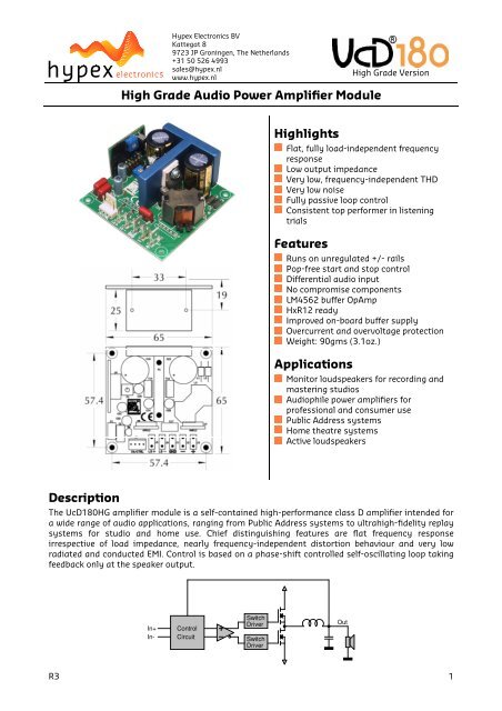 UCD180 datasheet - Hypex