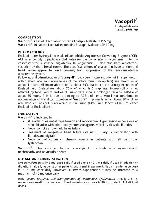 Vasopril - Square Pharmaceuticals Ltd.