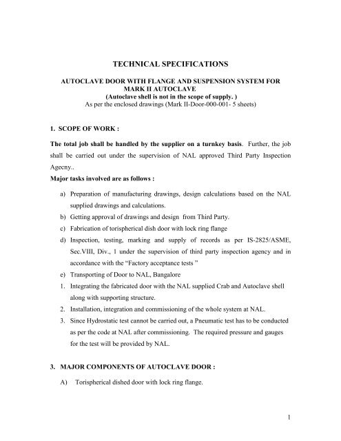 TECHNICAL SPECIFICATIONS