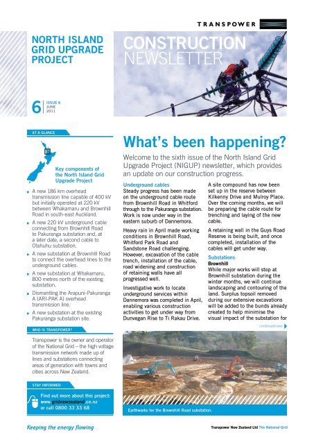 Construction newsletter: June 2011 - Transpower