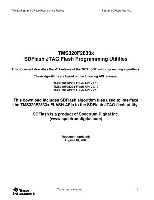 Readme - JTAG Emulators - Spectrum Digital Inc.