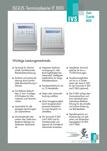 ISGUS Terminalserie IT 800 - IVS Zeit und Sicherheit GmbH