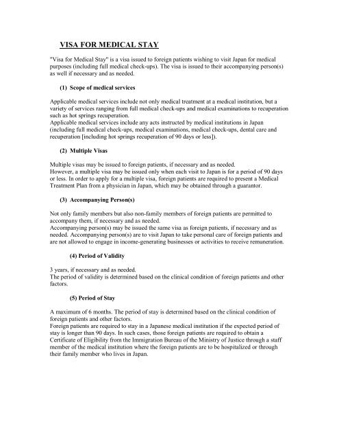 VISA FOR MEDICAL STAY - VFS Global