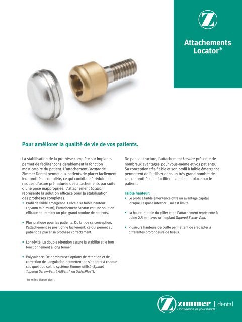 Spline Data Sheet 4835.qxp - Zimmer Dental