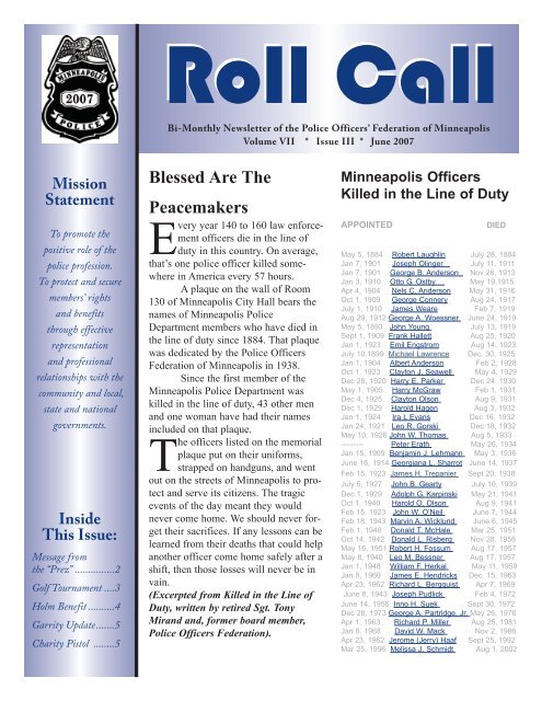 June 2007 - Police Officers Federation of Minneapolis