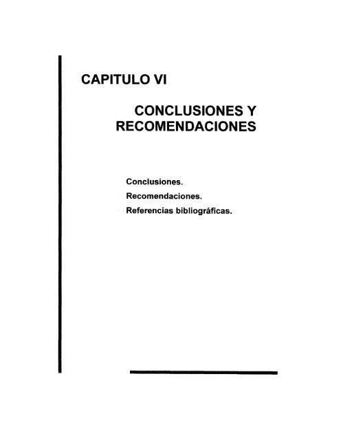 CAPITULO VI CONCLUSIONES Y RECOMENDACIONES - Tesis ULA CAPITULO VI CONCLUSIONES Y RECOMENDACIONES - Tesis ULA