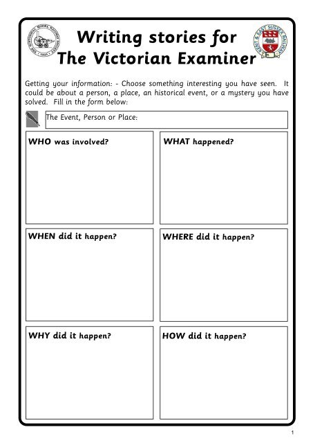 a Writing Frame and instructions on writing a newspaper story