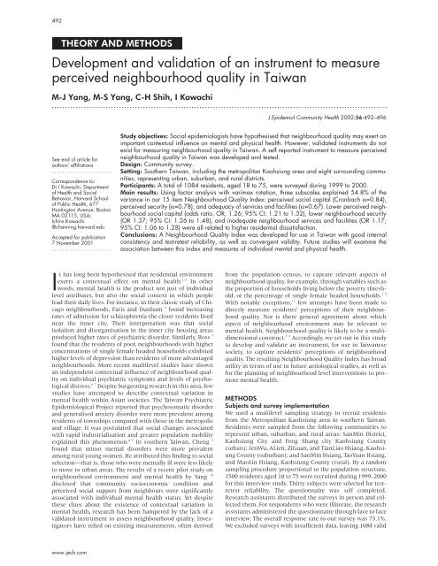Development And Validation Of An Instrument To Measure Perceived